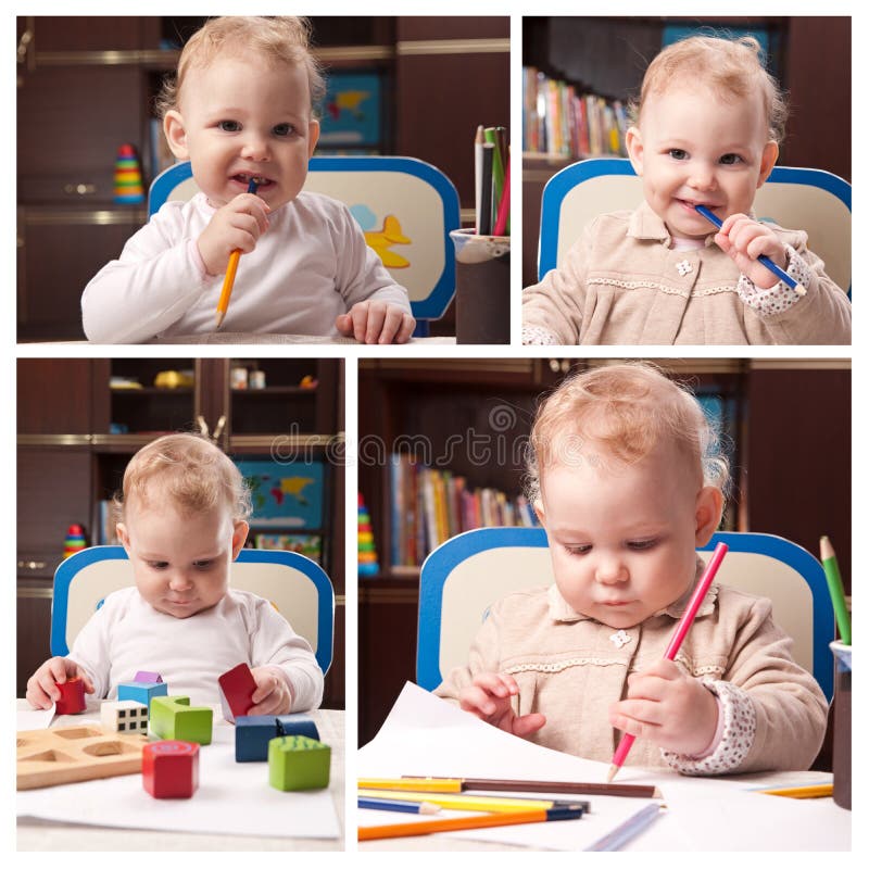 Early development collage stock photo. Image of playful - 23582368
