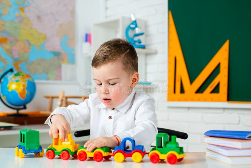 Early Development, Learning and Education of Kid. Cute Little Boy ...
