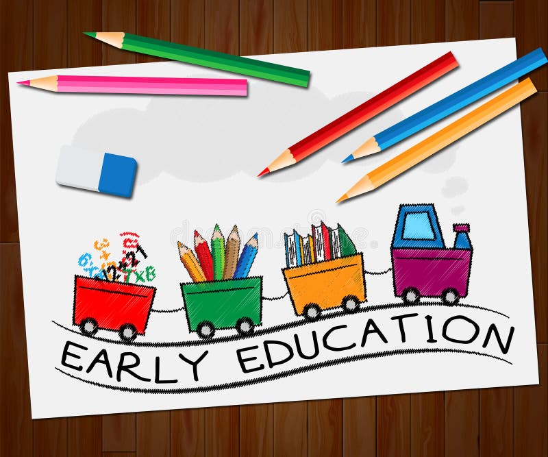 Early Education Means Kids School 3d Illustration Stock Illustration ...