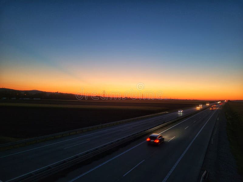 Early evening highway stock image. Image of highway - 253151051
