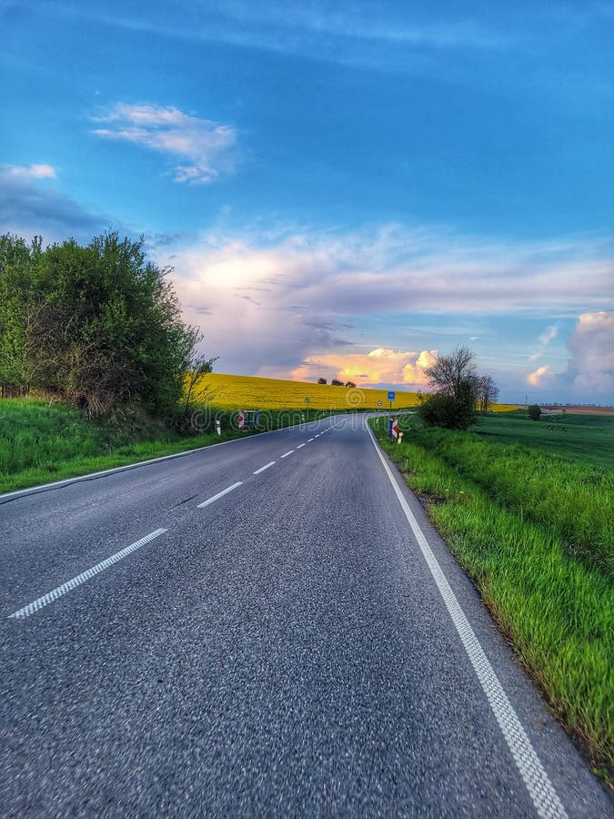 Early evening landscape stock photo. Image of field - 253154242