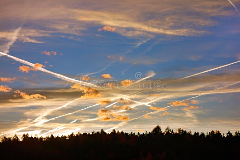 Early evening sky stock photo. Image of cloud, forest - 80845478