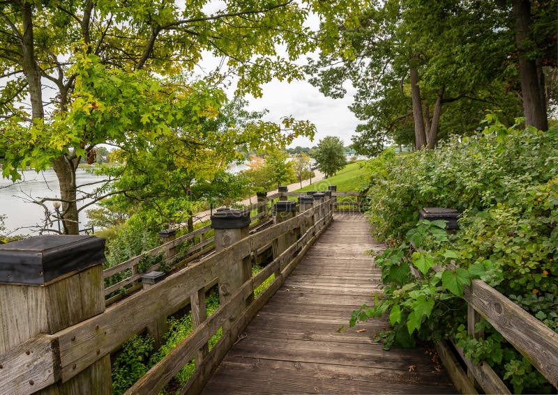 Early Fall Colors on Overlook Deck River View Stock Photo - Image of ...