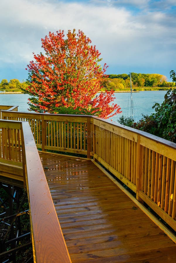 Early Fall Colors on Overlook Deck River View Stock Photo - Image of ...