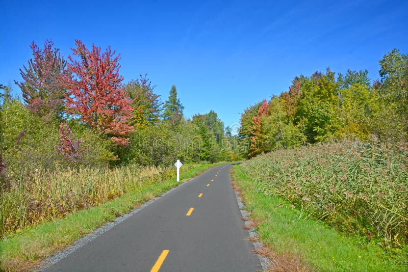 Early fall cycle path stock photo. Image of cross, cycle - 78036066