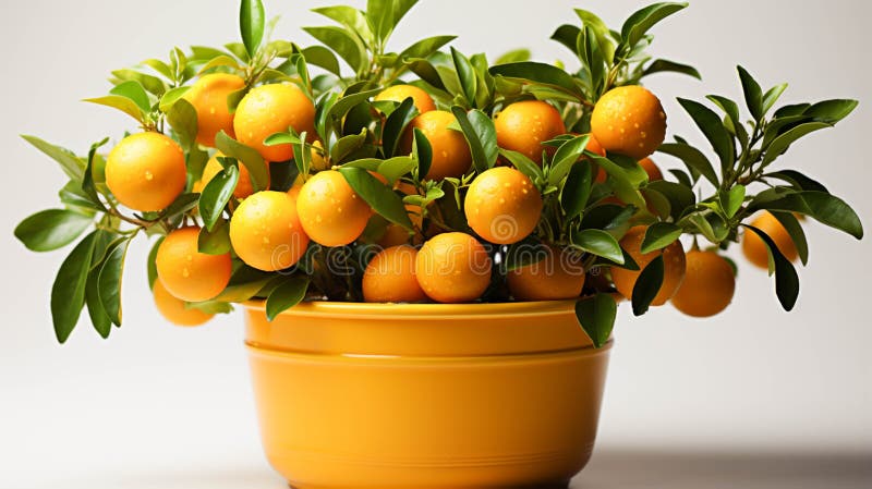 Early Harvest Orange Tree in a Pot on White Background Stock Photo ...