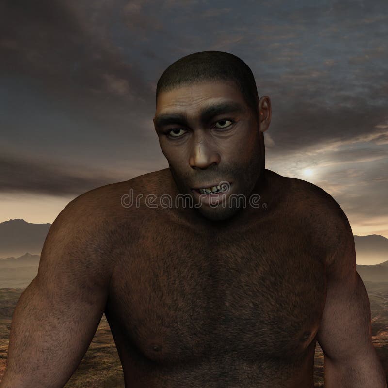 Early human erectus stock illustration. Illustration of ancestors ...