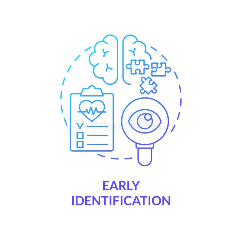 Early Identification Blue Gradient Concept Icon Stock Vector ...