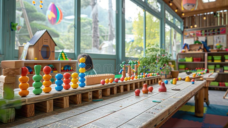 Early Learning Activities in a Kindergarten Classroom Stock Photo ...