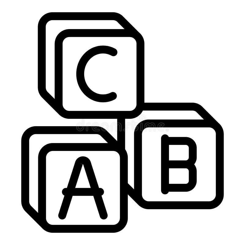 Early Learning Cubes Icon Outline Vector. School Learn Stock Vector ...