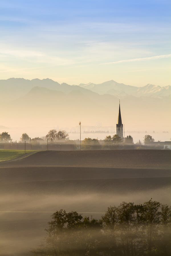 Early Morning in the Bavarian Countryside, Germany Stock Image - Image ...
