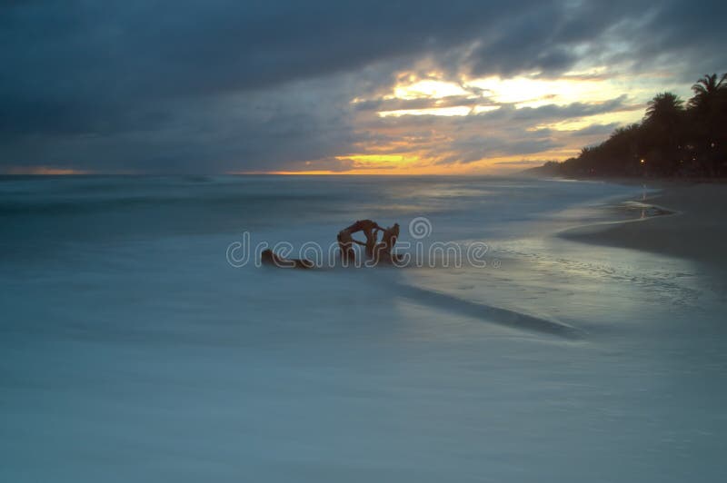 Early Morning on the beach stock image. Image of pursuit - 4242363