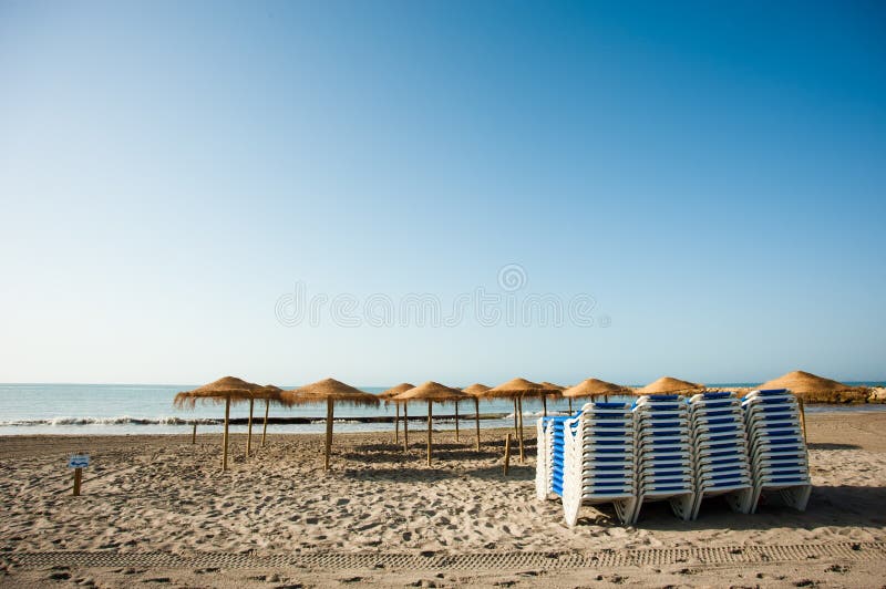 Early morning beach scene stock image. Image of summertime - 20961095