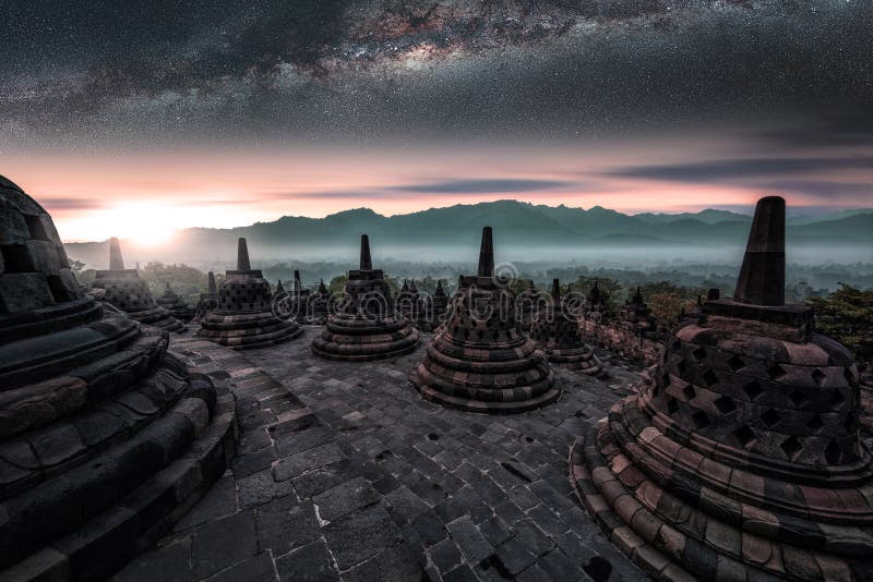 Borobudur temple in Java stock photo. Image of borobudur - 106137874