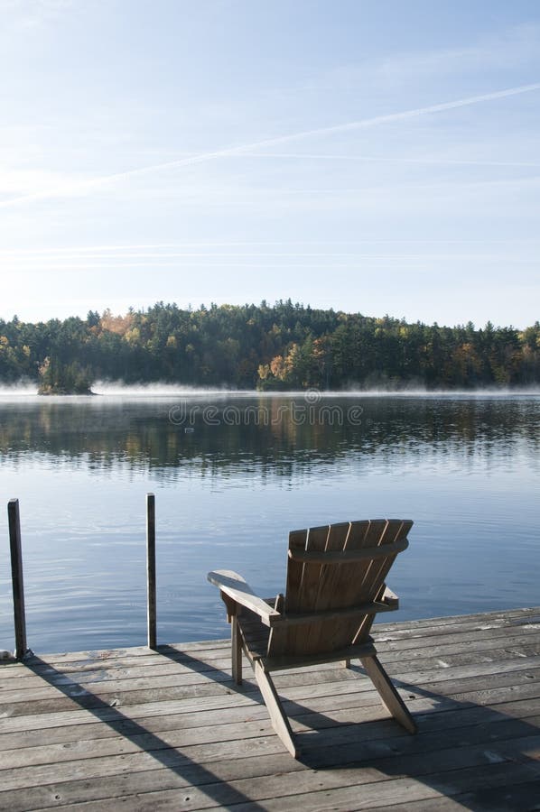 Early Morning on the Dock in Fall Stock Image - Image of planks, lake ...