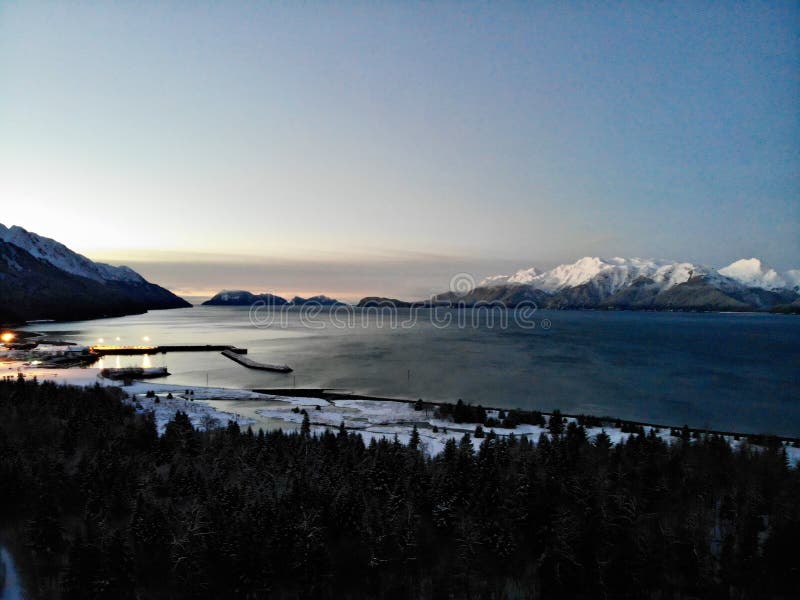 First Light of Day in Alaska Stock Image - Image of snow, morning ...