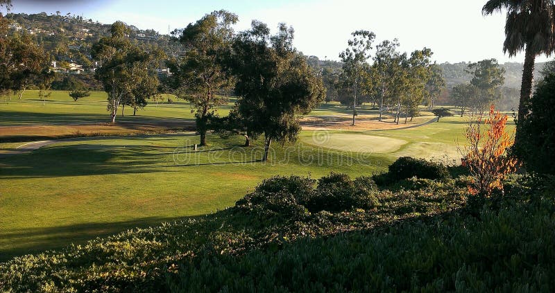 Early Morning on the Golf Course Stock Image - Image of green, morning ...
