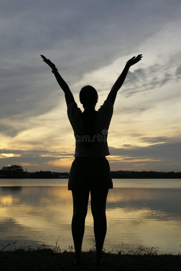 Early Morning Lady Exercise Stock Photo - Image of morning, lake: 8013170
