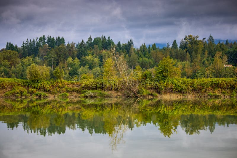 Early Morning Late September River Reflection Stock Image - Image of ...