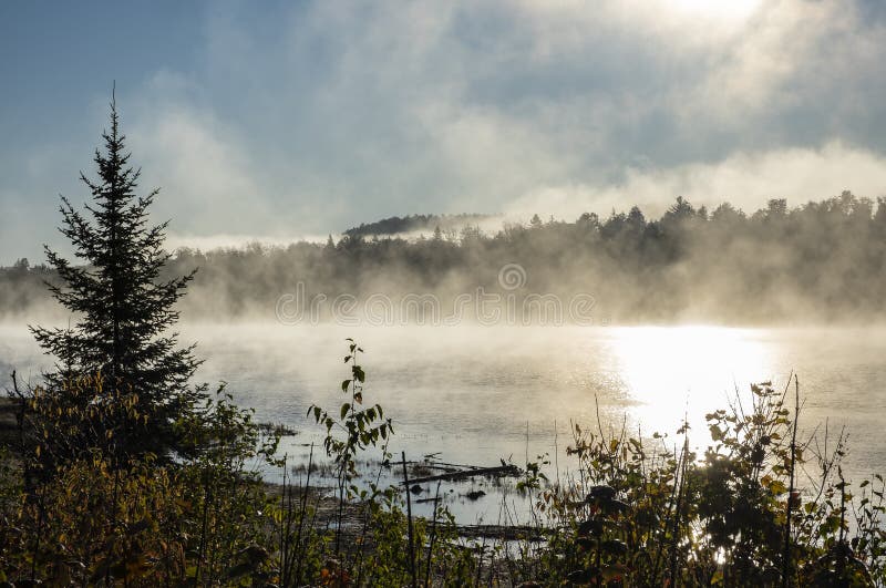 Early Morning Mist Over a Lake in Algonquin Park #2 Stock Photo - Image ...