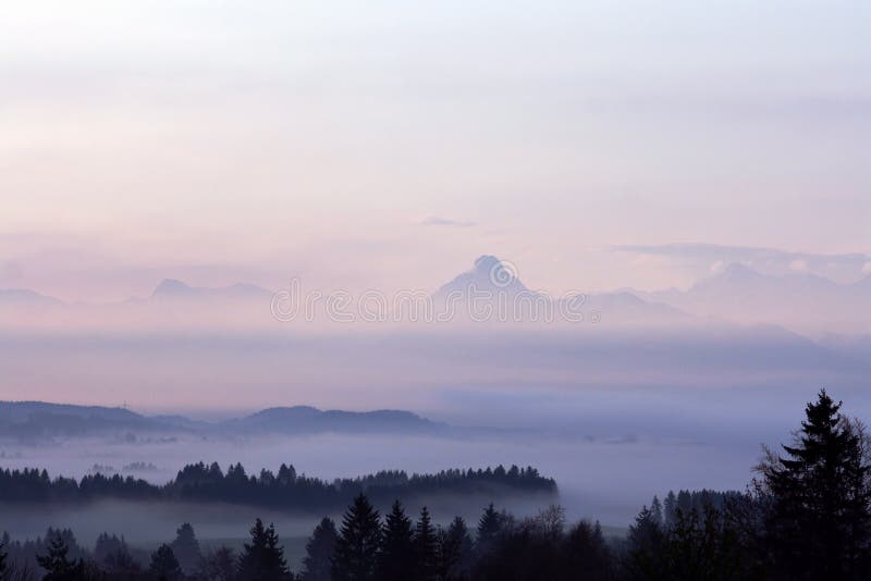 Early Morning Over the Mountains Stock Photo - Image of mood, alps ...
