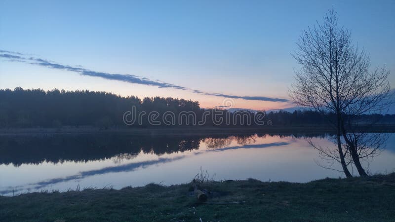 Early Morning Over the River. the Beginning of Dawn. the Reflection of ...