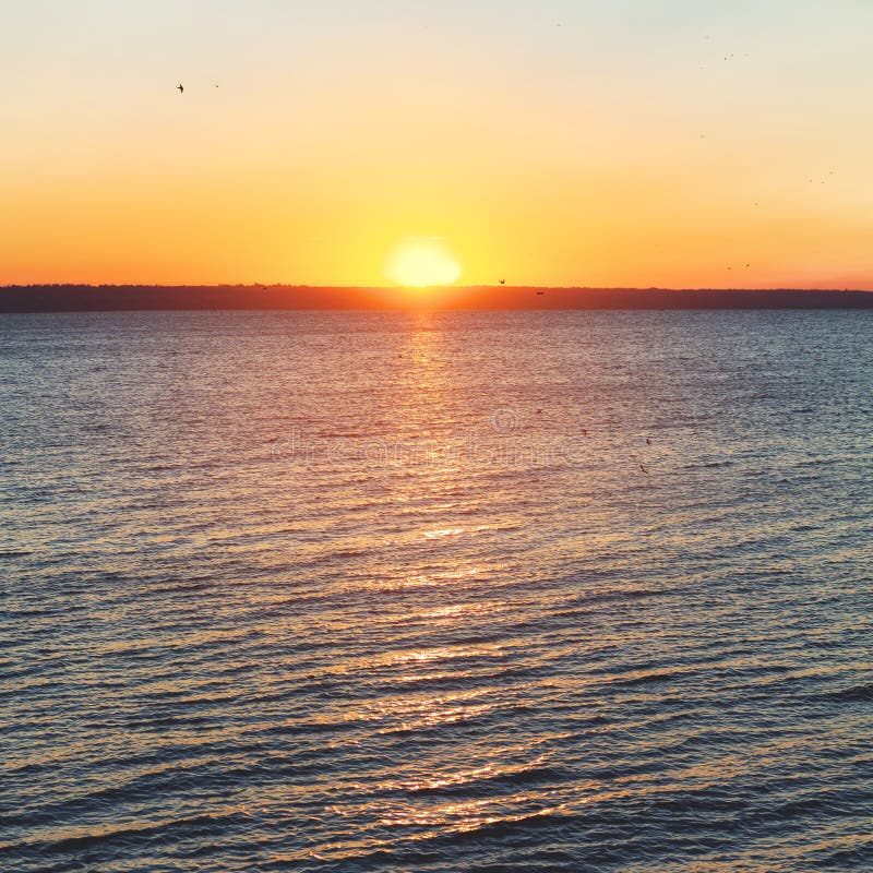 Early Morning Sunrise on a Choppy River Stock Image - Image of horizon ...