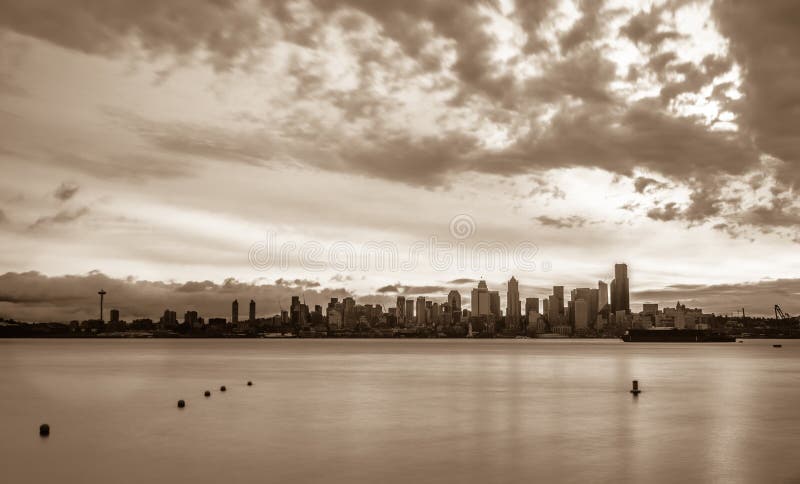 Early Morning Sunrise in Seattle Washington Stock Photo - Image of ...