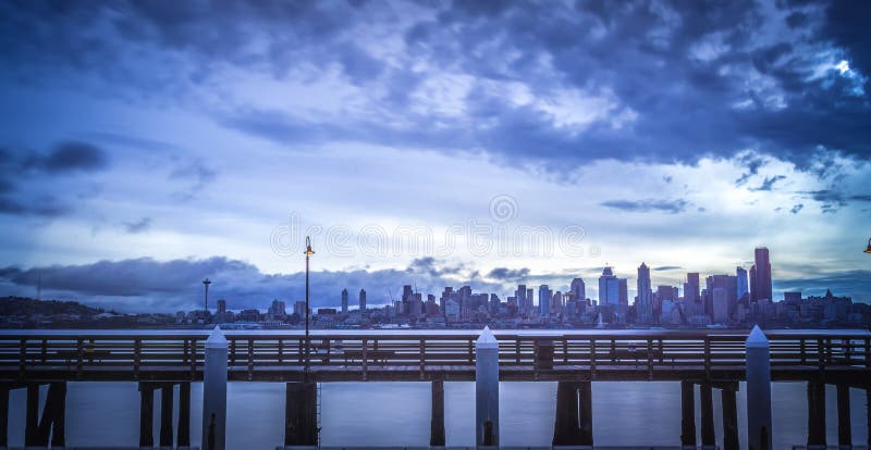 Early Morning Sunrise in Seattle Washington Stock Photo - Image of ...