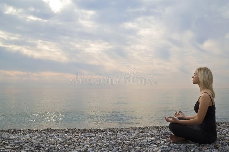 Early Morning Yoga stock photo. Image of hair, nature - 4955692