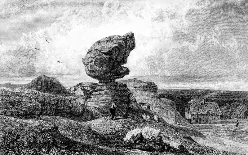 Antique Illustration of Historic Geological Landscape of South East ...