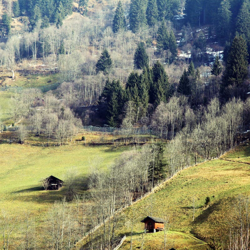 Early Spring in the Austrian Alps. Stock Photo - Image of culture ...
