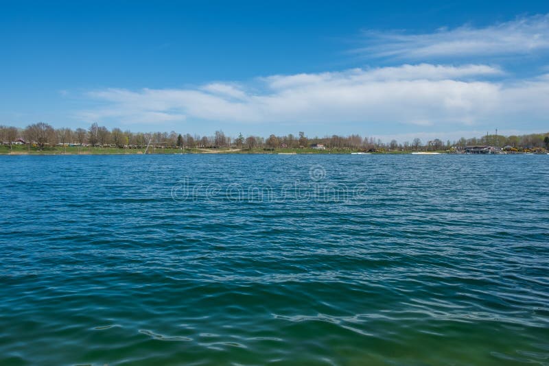 Early spring on lake ausee stock image. Image of nature - 216390579