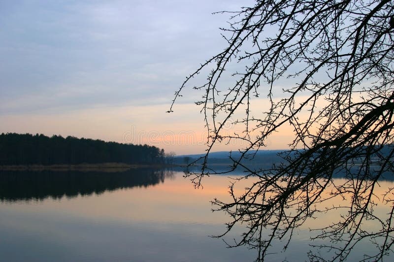 Early Spring Landscape with Lake Stock Image - Image of beautiful ...