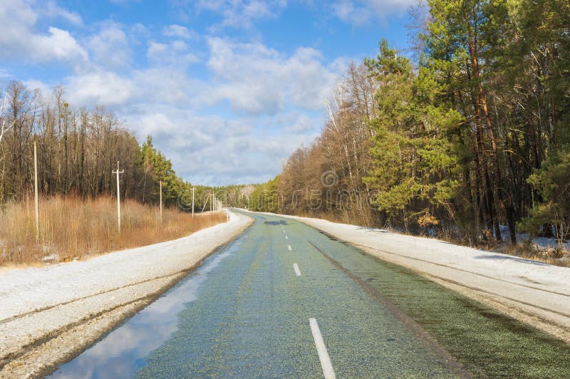 Early Spring Landscape with Road Stock Photo - Image of picturesque ...