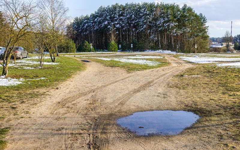 Early spring stock photo. Image of early, buds, road - 90754706