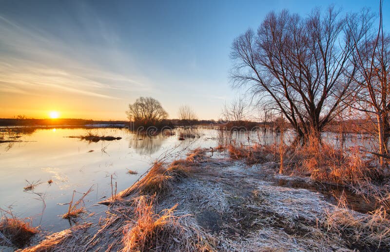Early spring landscape stock image. Image of reflection - 37818777