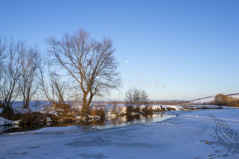 Early Spring, March. Evening Spring Landscape Stock Image - Image of ...