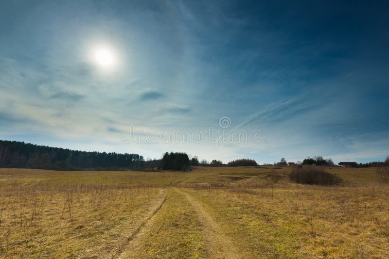 Early Spring Meadow Landscape in Poland. Stock Image - Image of ...