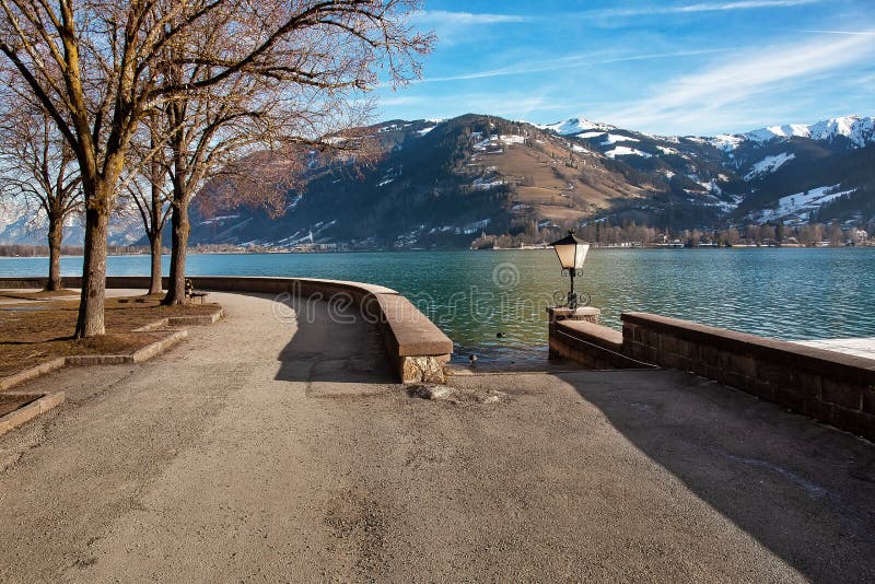 Early Spring Morning on the Shore of Alpine Lake Stock Image - Image of ...