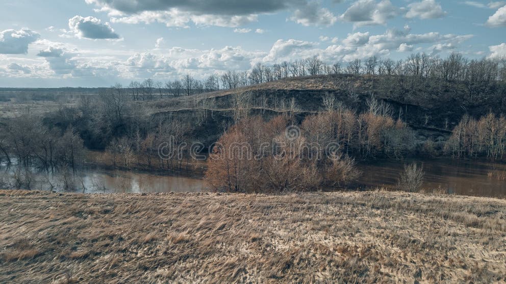 Early Spring on the River in High Water Stock Photo - Image of cool ...