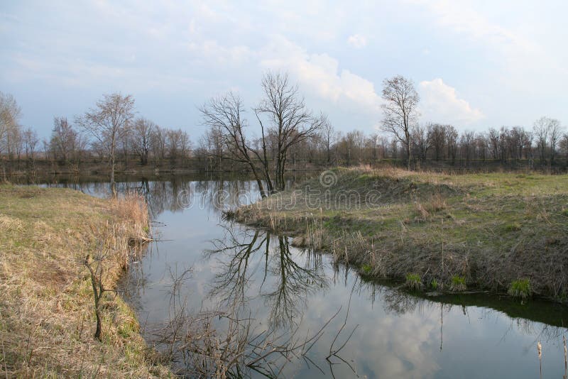 Early spring on the river stock photo. Image of mirror - 69301646