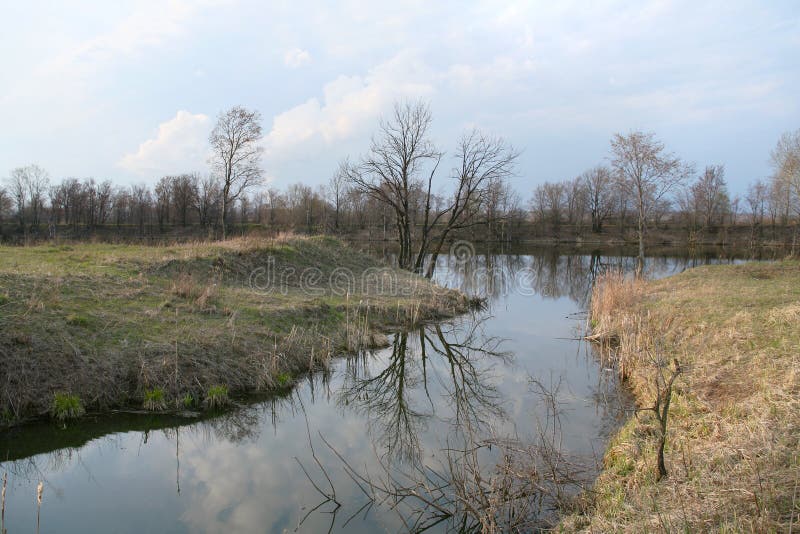 Early spring on the river stock image. Image of landscape - 69302045
