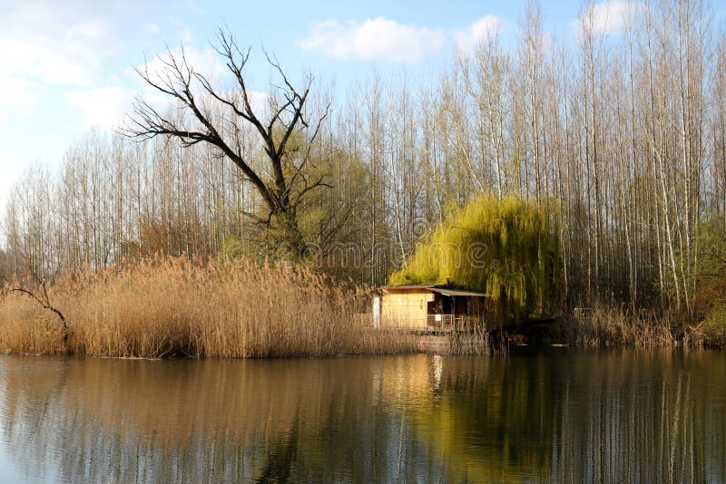 Early spring on the river stock image. Image of clouds - 68968455