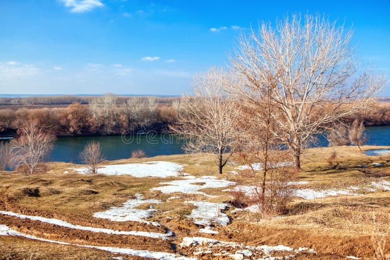 Early spring scenery stock photo. Image of river, autumn - 161405380