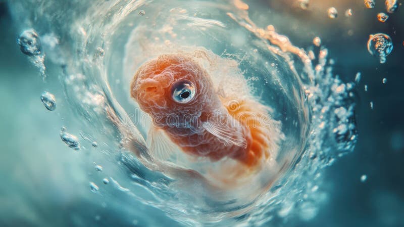 Early Stage Fish Embryo in a Water Environment Stock Illustration ...