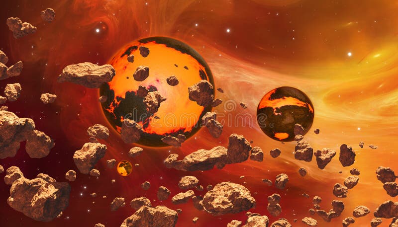 Early Stages of Planet Formation Stock Illustration - Illustration of ...