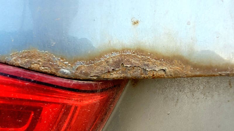 Early Stages of Rust on the Rear Panel of a Car Stock Image - Image of ...