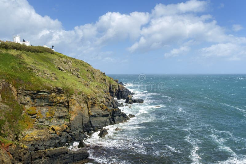 Lizard Lighthouse on the Cliffs at Lizard Point in the Lizard Peninsula ...