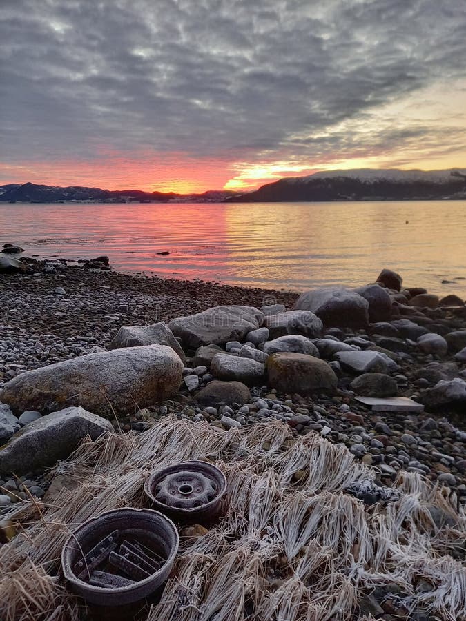 Early sunset at the sea stock photo. Image of early - 206832078